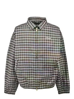 BREATH Script Logo Check-pattern Jacket - Brown