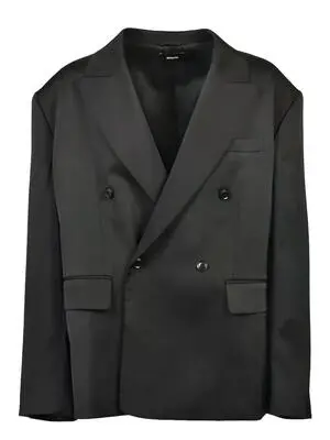 BREATH Oversized-fit Double-breasted Suit Jacket - Black
