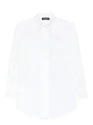 Fabiana Filippi Crystal-embellished Cotton Shirt - Neutrals