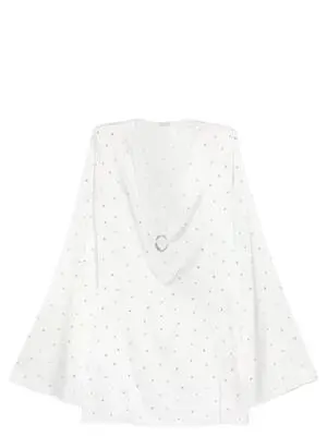 Oseree Crystal-embellished Ring-detail Mini Dress - White
