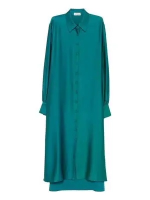SILKYLICIOUS Nigora Shirt Dress Green