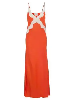 FORTE_FORTE Lace-trim Maxi Dress - Orange