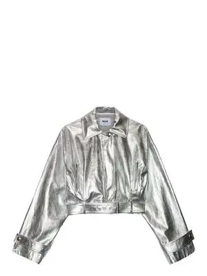 MSGM Belted Jacket - Silver