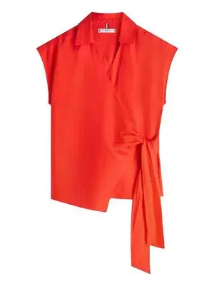 Tommy Hilfiger Tie-fastening Blouse - Red
