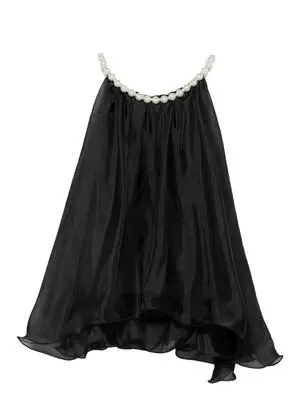 PAPER LACE Faux-pearl Halterneck Top - Black