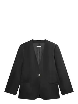 Tommy Hilfiger Linen-blend Single-breasted Blazer - Black