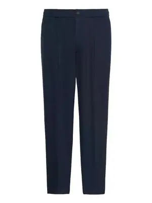 Calvin Klein Pleated Trousers With Elasticated Waist - Blue