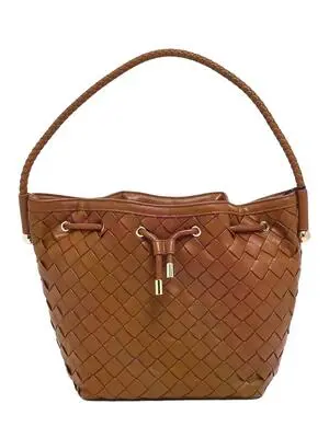 TWINSET Woven Drawstring Tote Bag - Brown