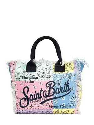 MC2 SAINT BARTH Mc2 Saint Barth Printed Cotton Vanity Bag With Logo Fa04