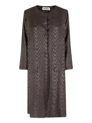 MEIMEIJ Textured-finish Coat - Brown
