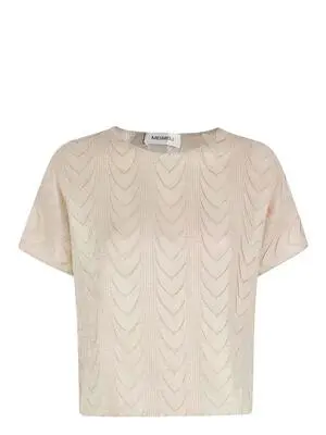 MEIMEIJ Textured Short-sleeve Top - Neutrals