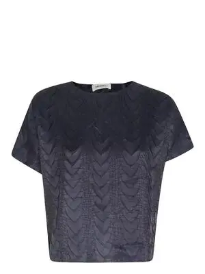 MEIMEIJ Textured Short-sleeve Top - Grey