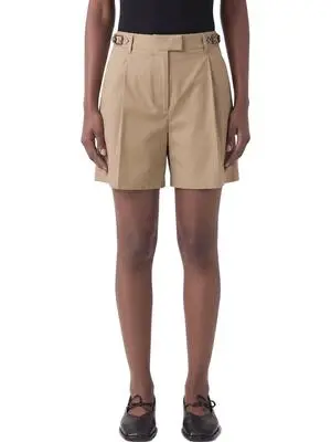 Burberry Mid-rise Cotton Chino Shorts With Slant Pockets - Beige