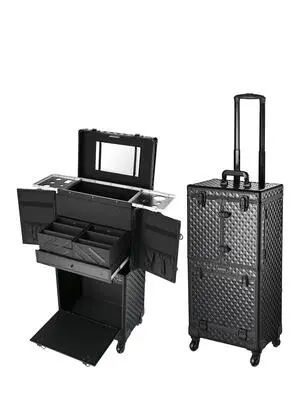 BYOOTIQUE Rolling Makeup Case Trolley Cosmetic Organizer - Black