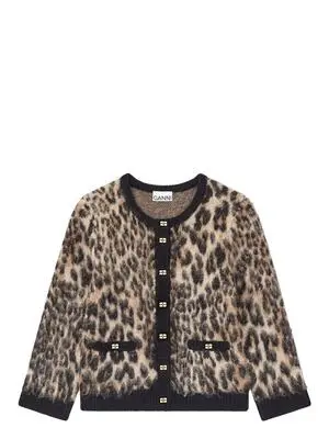 GANNI Leopard Cardigan - Mixed