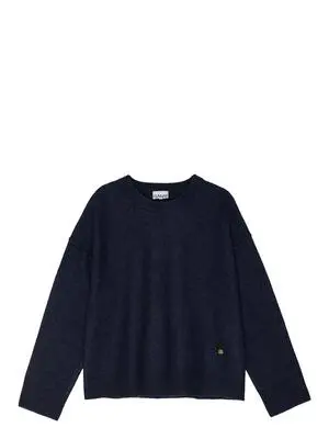GANNI Wool Pullover Sweater - Navy
