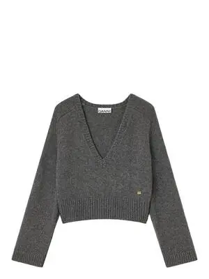 GANNI V-neck Sweater - Mixed