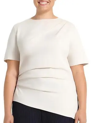 ESTELLE Sasha Pleated Top - Oyster