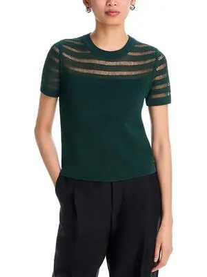 Rag & Bone Britt Crewneck Short Sleeve Sweater - Forest