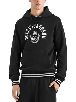 Dolce & Gabbana Logo Emblem Hoodie - Black