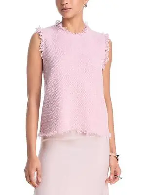 JIL SANDER Sleeveless Boucle Top - Candy Pink