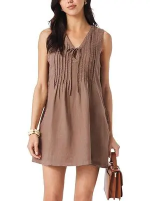 Splendid Stella Linen Mini Dress - Wicker