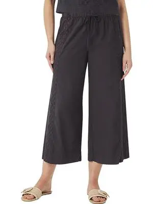 Splendid Kenzie Geo Eyelet Cropped Pants - Lead