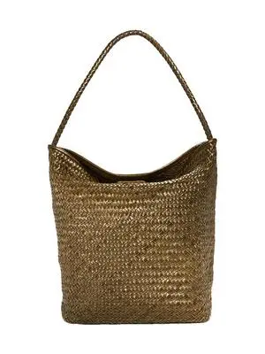 Madewell Signature Woven Leather Bucket Bag - Faded Olive