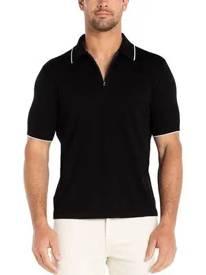 LIVERPOOL Short Sleeve Zipper Sweater Polo - Black
