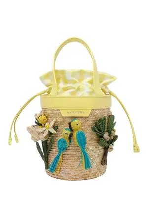 AQUAZZURA Mini Birdsong Bucket Bag - Neutrals
