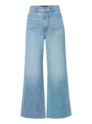 Veronica Beard Veronica Beard Taylor Cropped Wide-Leg Jeans Blue
