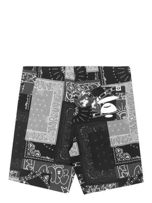 AAPE BY *A BATHING APE Bandana-print Shorts - Black