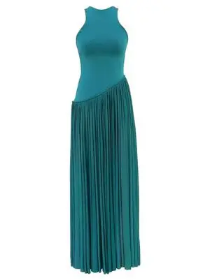 Zimmermann Luna Asymmetrical Pleated Dress - Blue