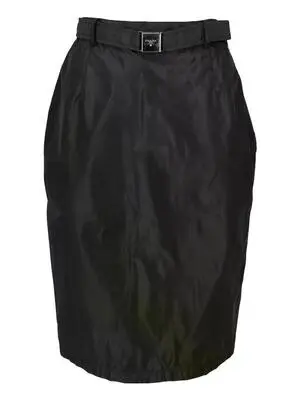 Prada Re-nylon Belted Skirt - Black