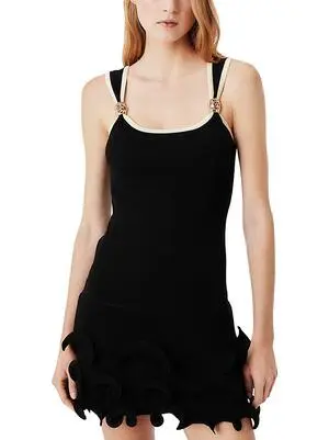 Tresse Ruffled Hem Mini Dress - Black