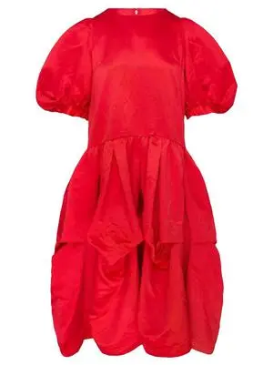 Comme Des Garçons Puff-sleeve Tie Dress - Red