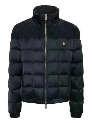 BILLIONAIRE Quilted Suede-panel Puffer Jacket - Blue