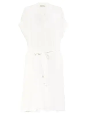 Herno Band-collar Midi Dress - White