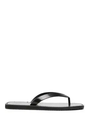 THE ROW City Leather Flip Flops - Black