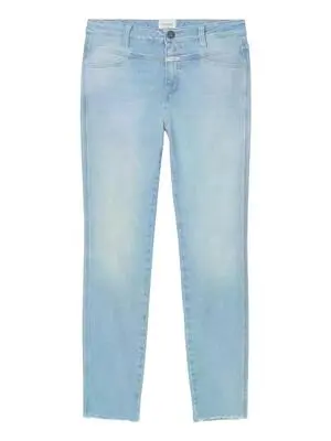 Closed Skinny Pusher Frayed-hem Jeans - Blue