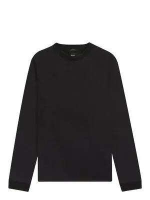 BOSS Jacquard-structure T-shirt In Mercerised Cotton - Black