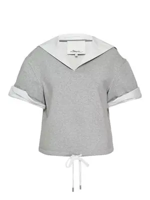3.1 Phillip Lim Sailor-collar Drawstring Top - Grey