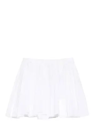 N°21 Pleated Raw-edge Mini Skirt - White