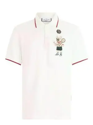 Philipp Plein Tennis Patch Polo Shirt - White