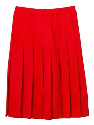 Comme Des Garçons Pleated Midi Skirt - White