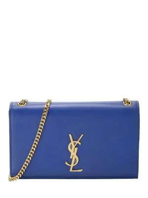 Saint Laurent Grainy Calfskin Kate Medium Blue