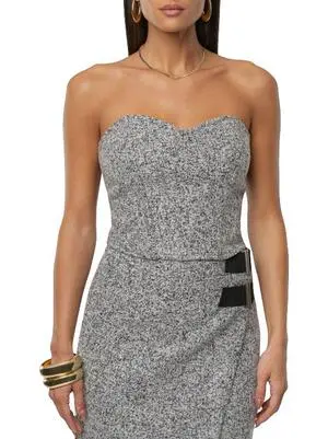 JLUXLABEL Tweed Corset - Light Grey