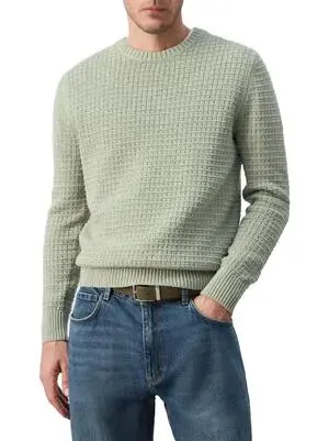 Mango Crewneck Open Knit Sweater - Mint Green