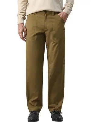 Mango Cotton Utility Trousers - Ochre