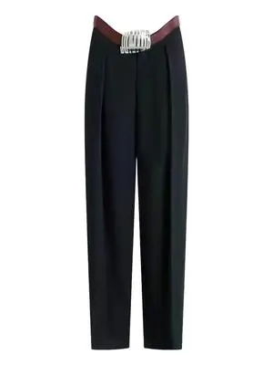 JEAN PAUL GAULTIER Integrated Leather Belt Trousers - Black
